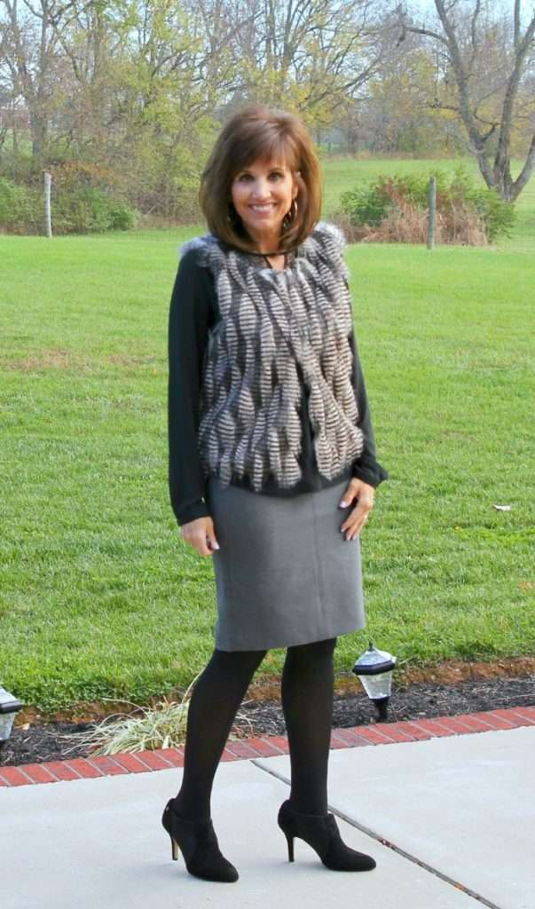 25 Days of Winter Fashion (Day 1)-Styling a Faux Fur Vest - Cyndi Spivey
