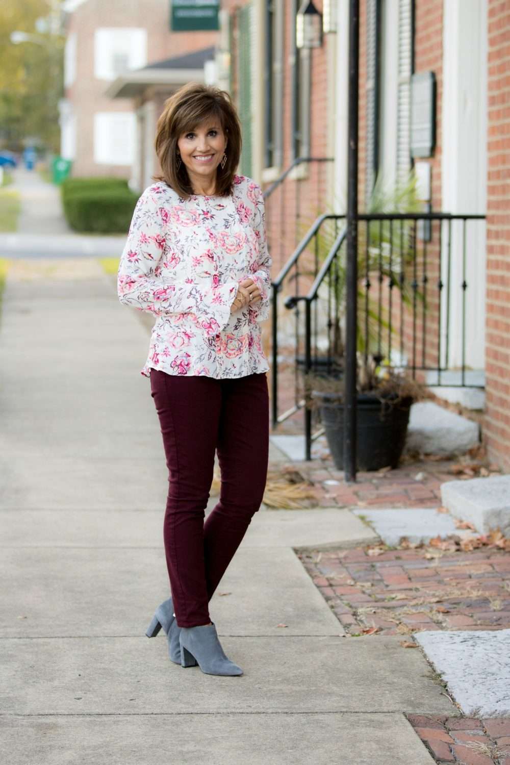 Floral Blouse with Bell Sleeves - Cyndi Spivey