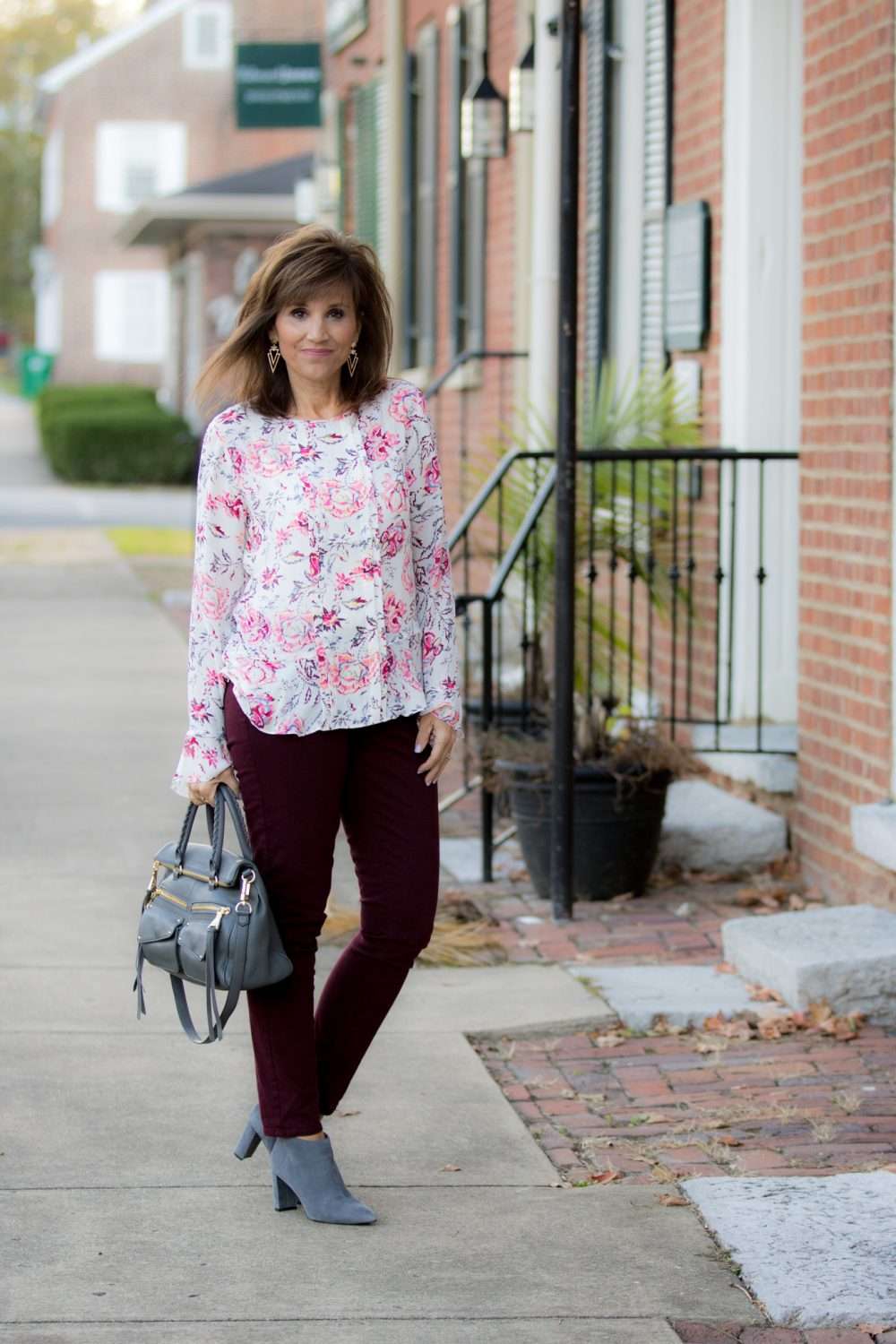 Floral Blouse with Bell Sleeves - Cyndi Spivey