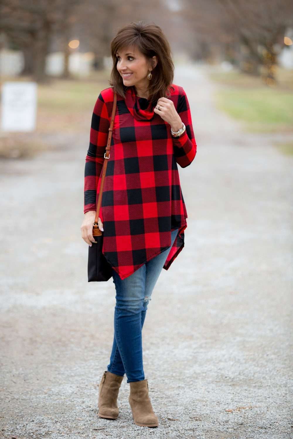 Red and Black Buffalo Check Tunic - Cyndi Spivey