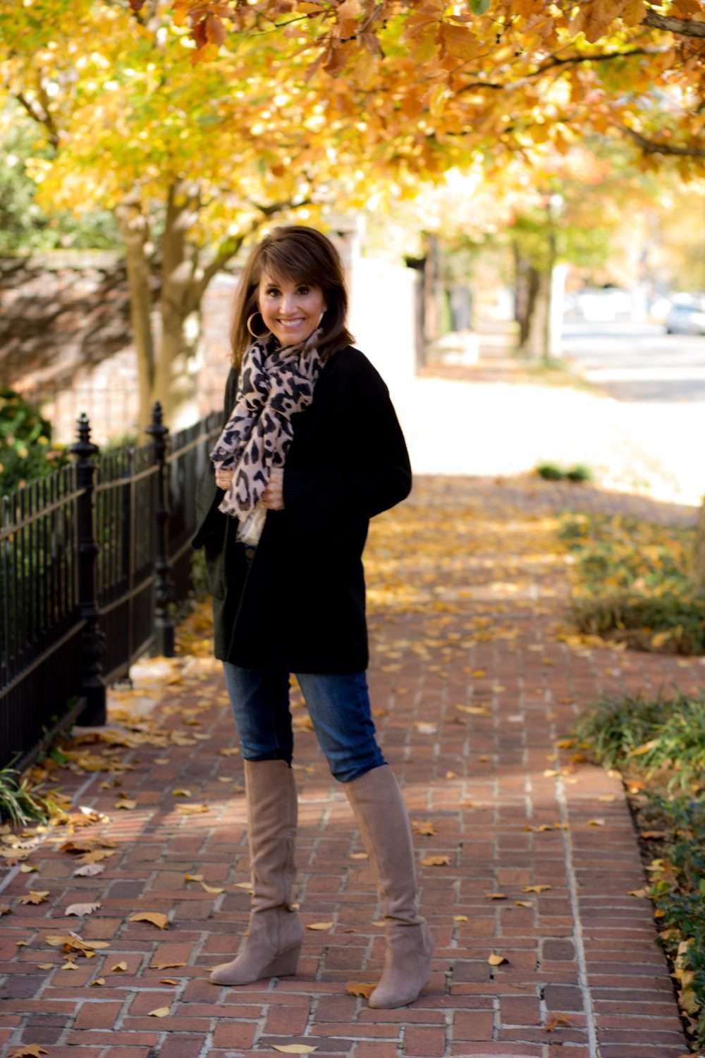 25 Days of Winter Fashion: Bell Sleeve Cardigan + Wedge Boot - Cyndi Spivey