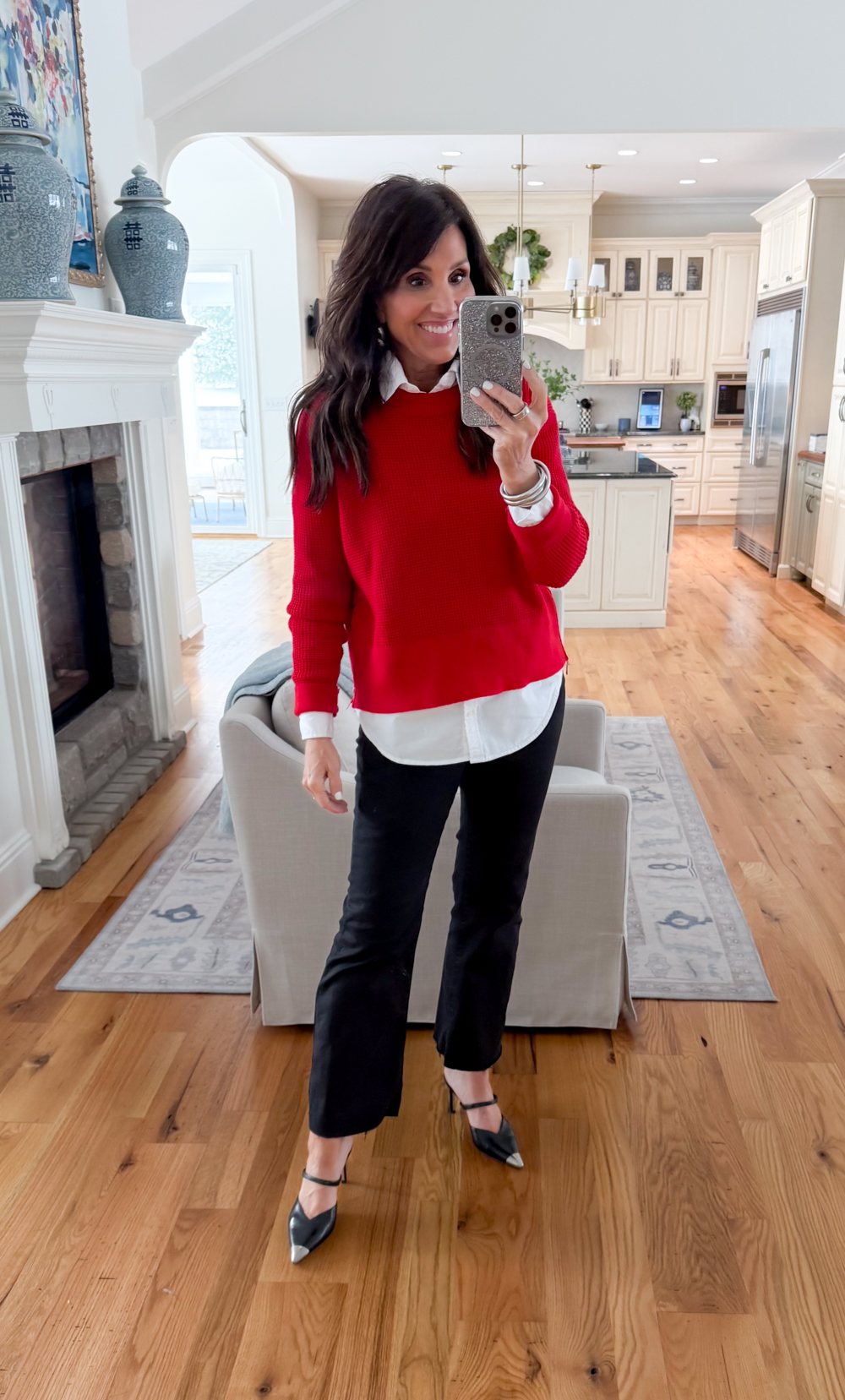 3 Ways to Style a Red Sweater for Any Occasion - Cyndi Spivey