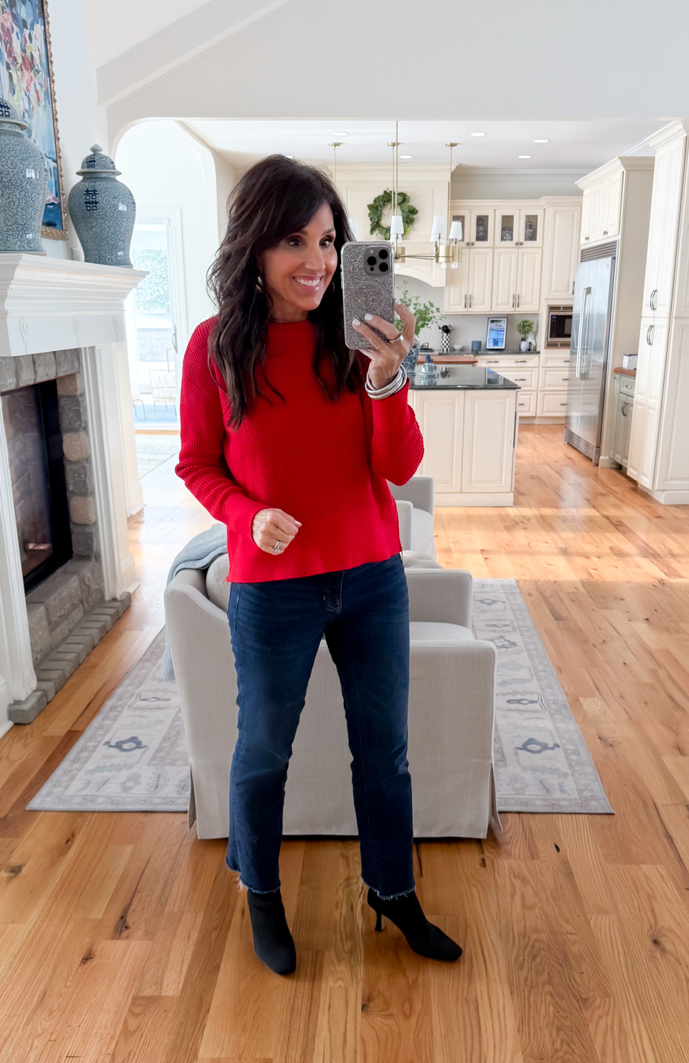 3 Ways to Style a Red Sweater for Any Occasion - Cyndi Spivey