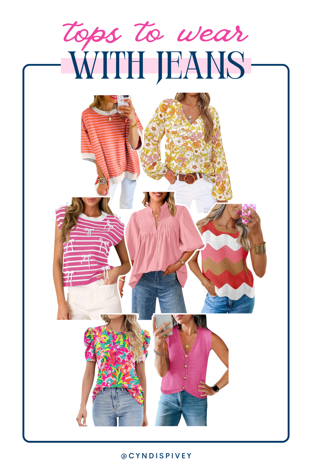 Cute Stylish Tops From Amazon to WEAR With Jeans - Cyndi Spivey